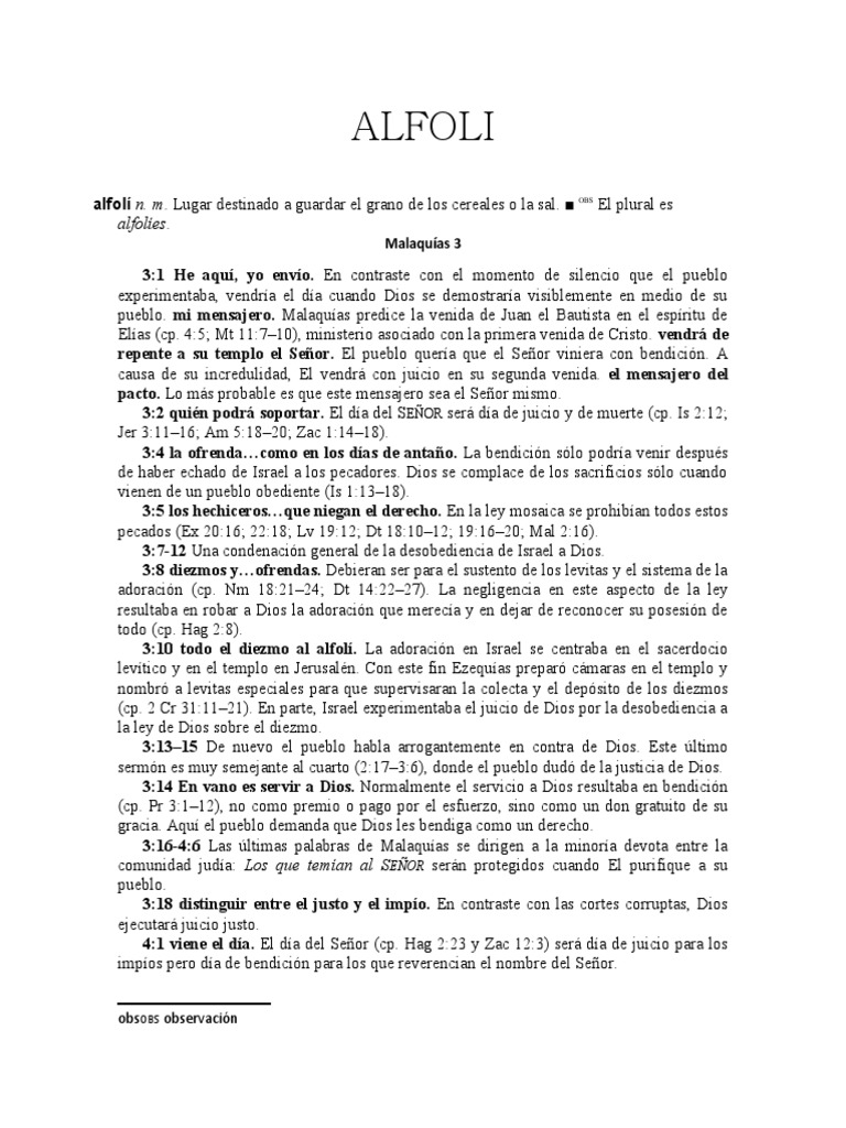 ALFOLI | PDF | Diezmo | Libro de malachi