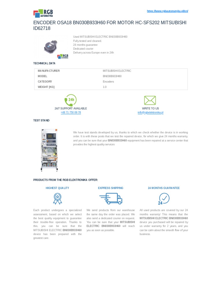 BN030B933H60 MITSUBISHI ELECTRIC - Product Information | PDF ...