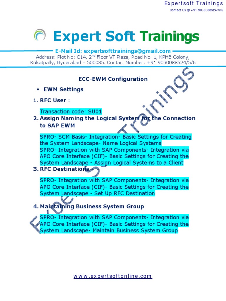 EWM Setup - Expertsoft | PDF | Interface (Computing) | Enterprise Resource Planning