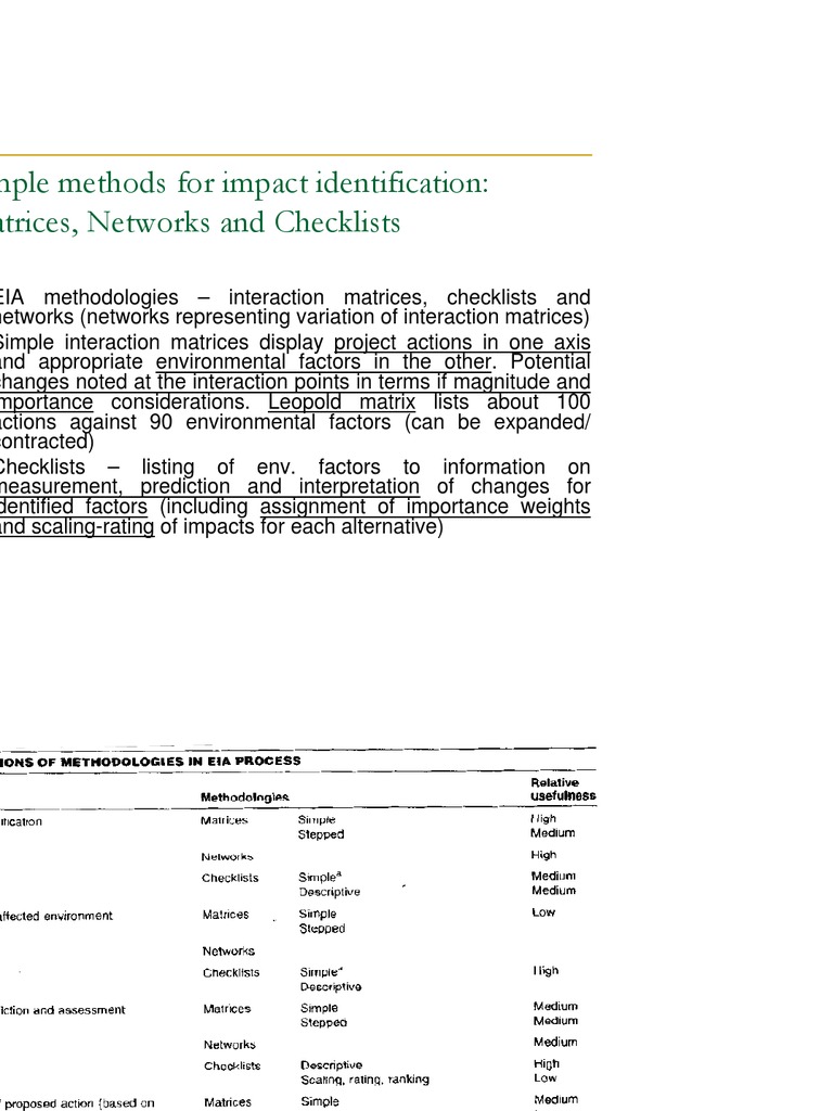 Chapter3 - Canter | PDF | Environmental Impact Assessment | Matrix ...