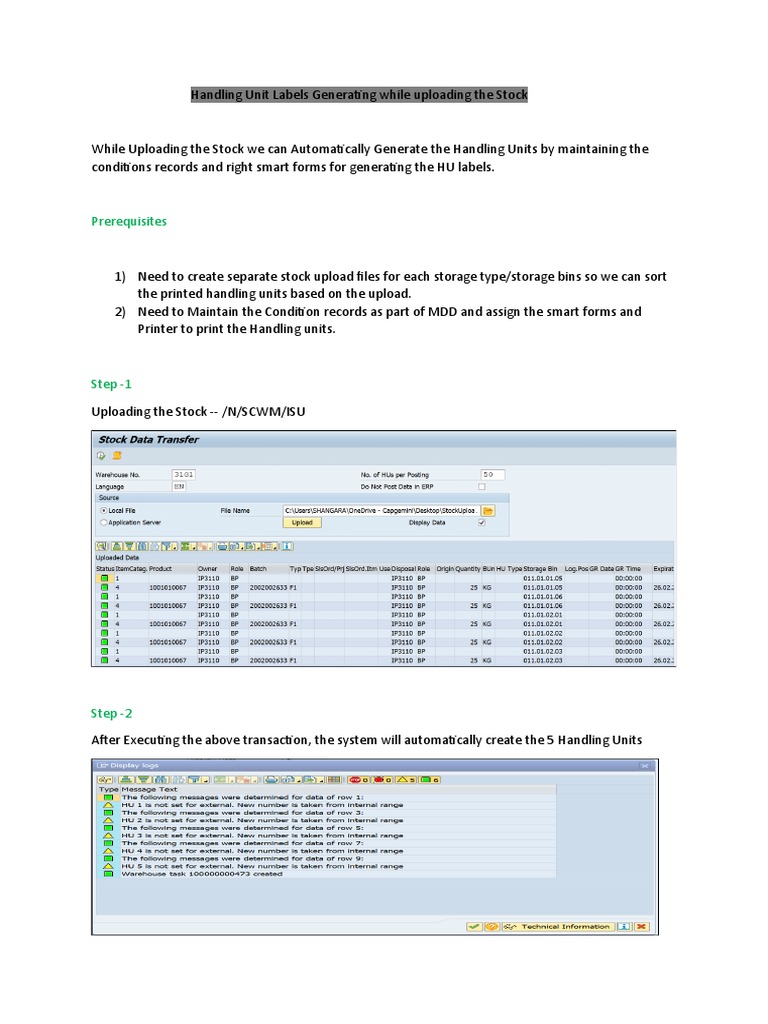 Generate HU Labels in SAP EWM | PDF