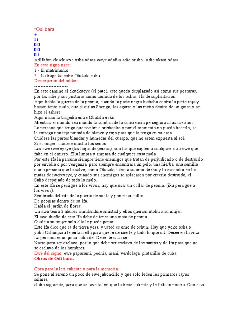 Odi Obara | PDF | Santeria | Deidades