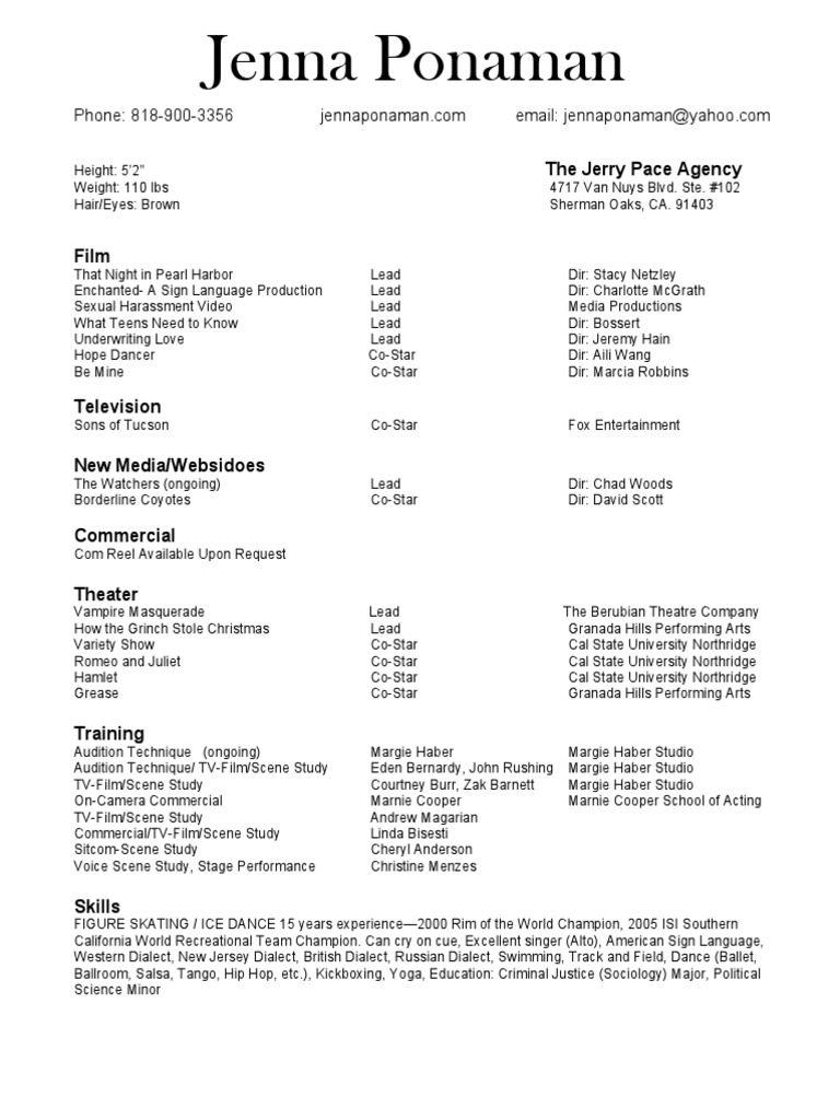 Sample Resume Print Out | Download Free PDF | Dances | Entertainment