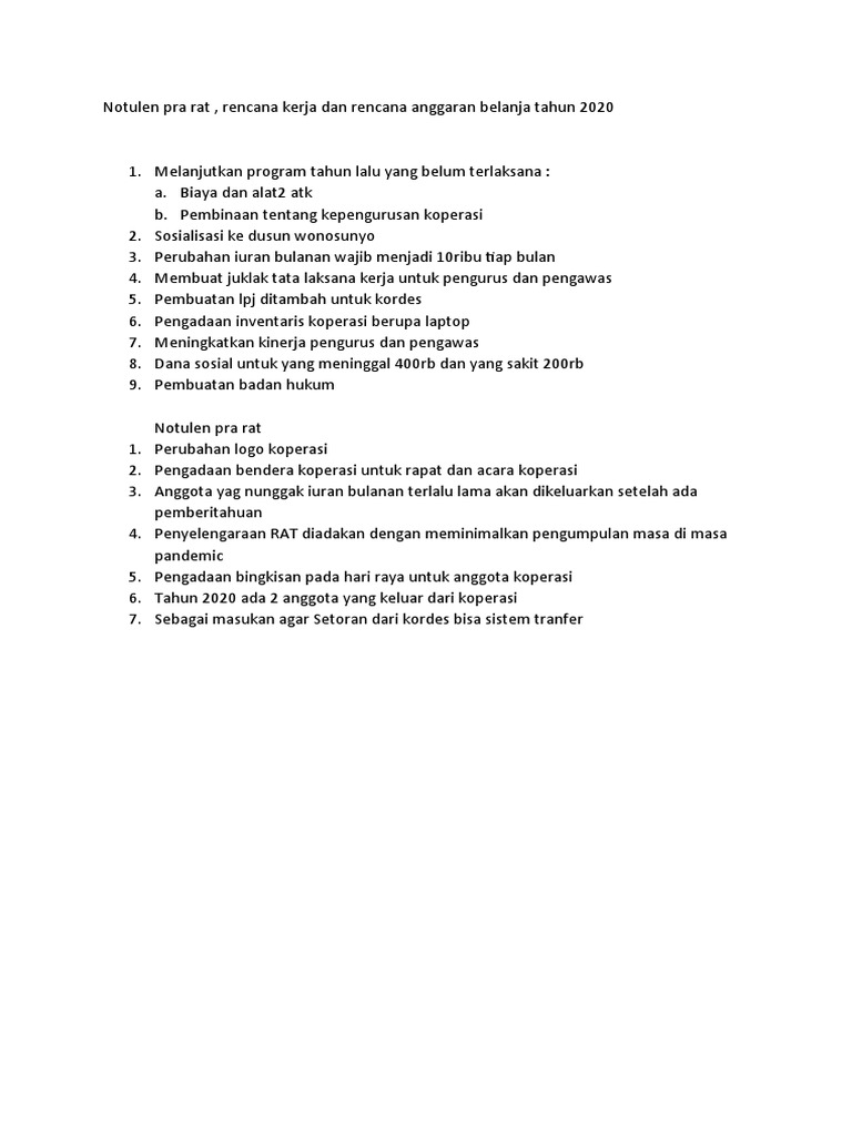 Notulen Pra Rat | PDF