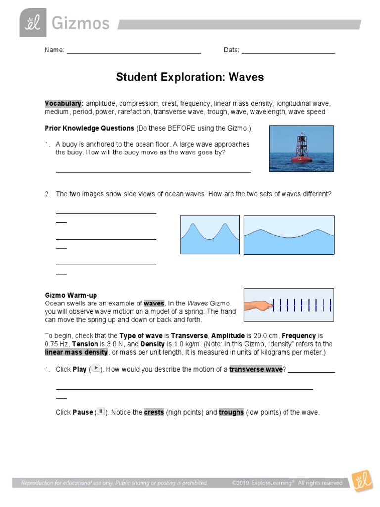 Student Exploration: Waves | PDF | Waves | Frequency