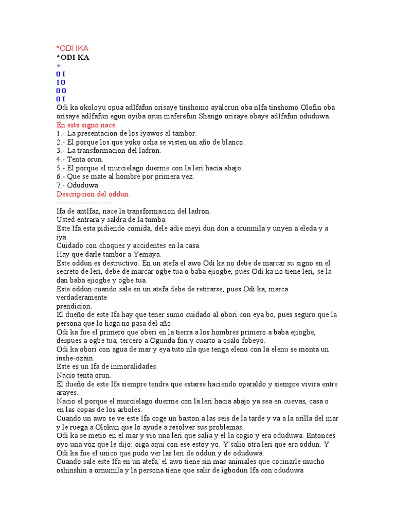 Odi Ika | PDF | Deidades | Religiones religiosas