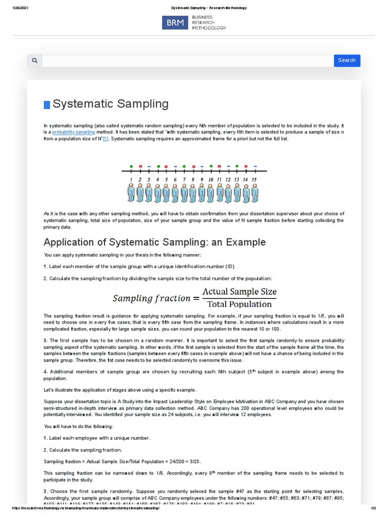 Systematic Sampling - Research Methodology | PDF | Sampling (Statistics ...