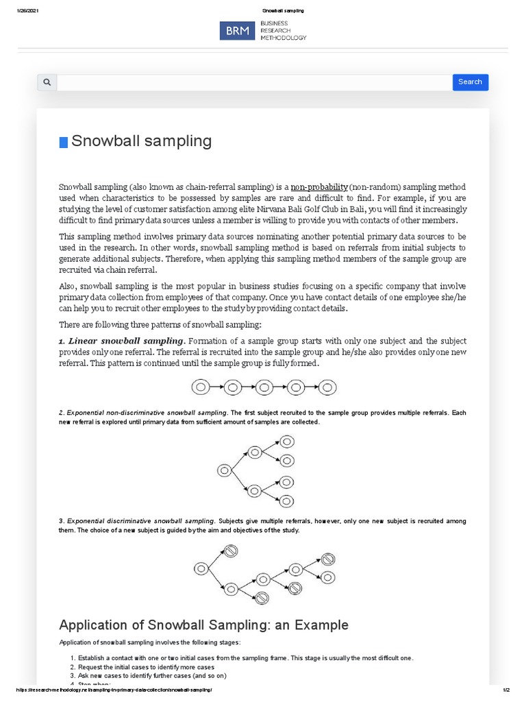 Application of Snowball Sampling: An Example | PDF | Sampling ...