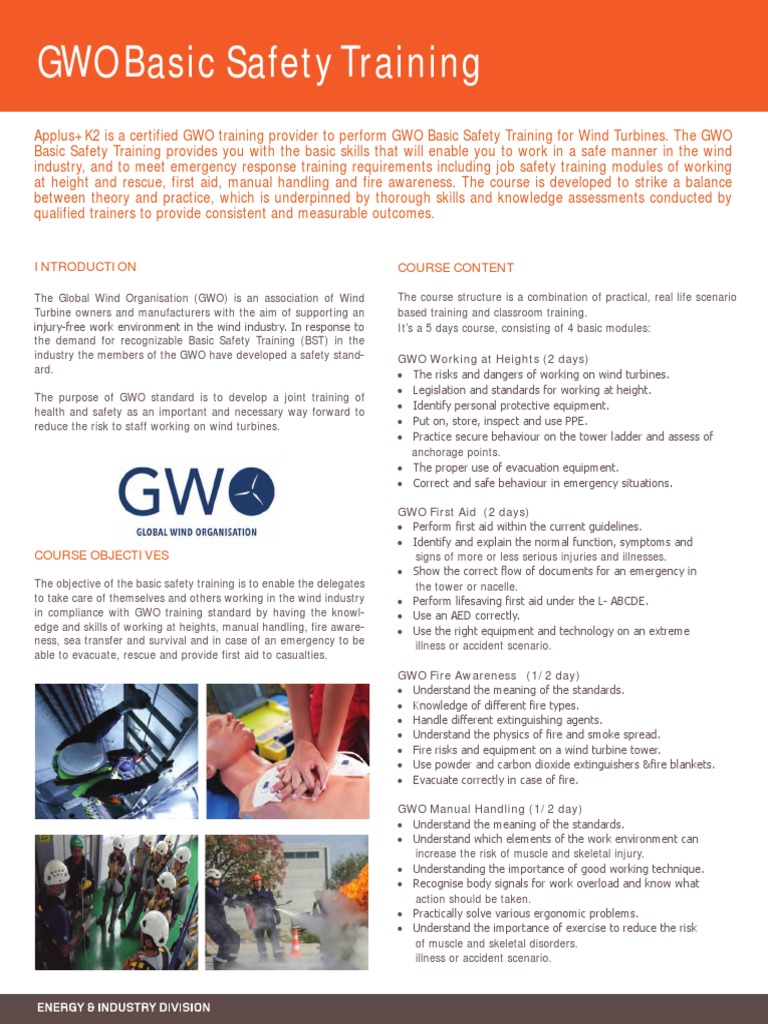Applus+K2 - Training - GWO Basic Safety Training | Download Free PDF ...