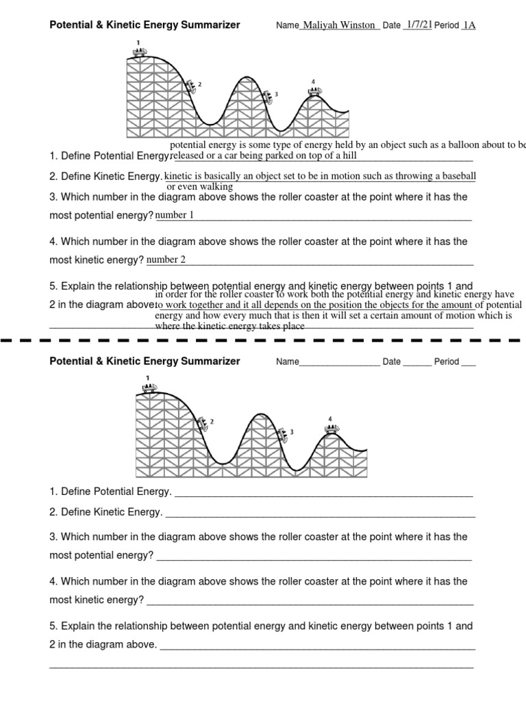 Potential And Kinetic Energy Diagram