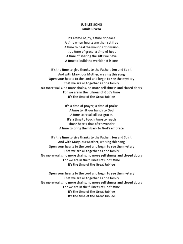 Jubilee Song Jamie Rivera | PDF