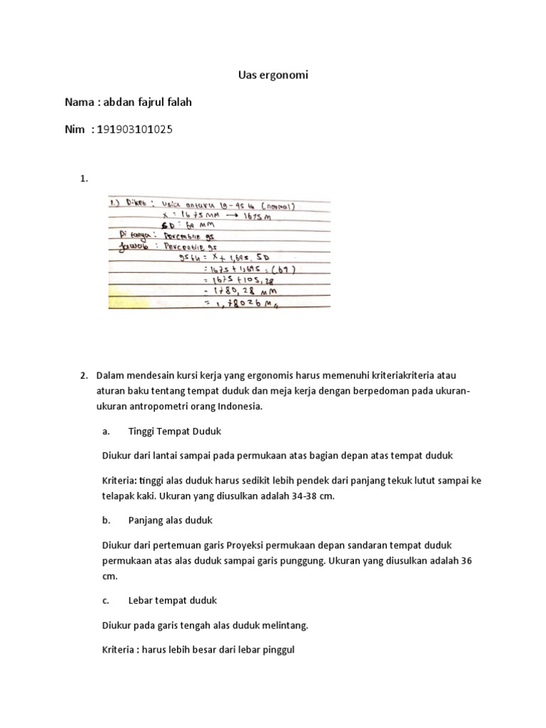 Uas Ergonomi | PDF