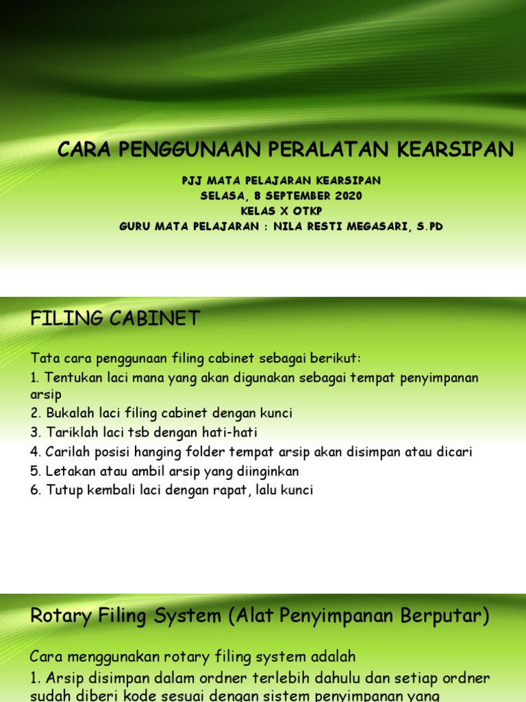 Panduan Penggunaan Peralatan Kearsipan | PDF