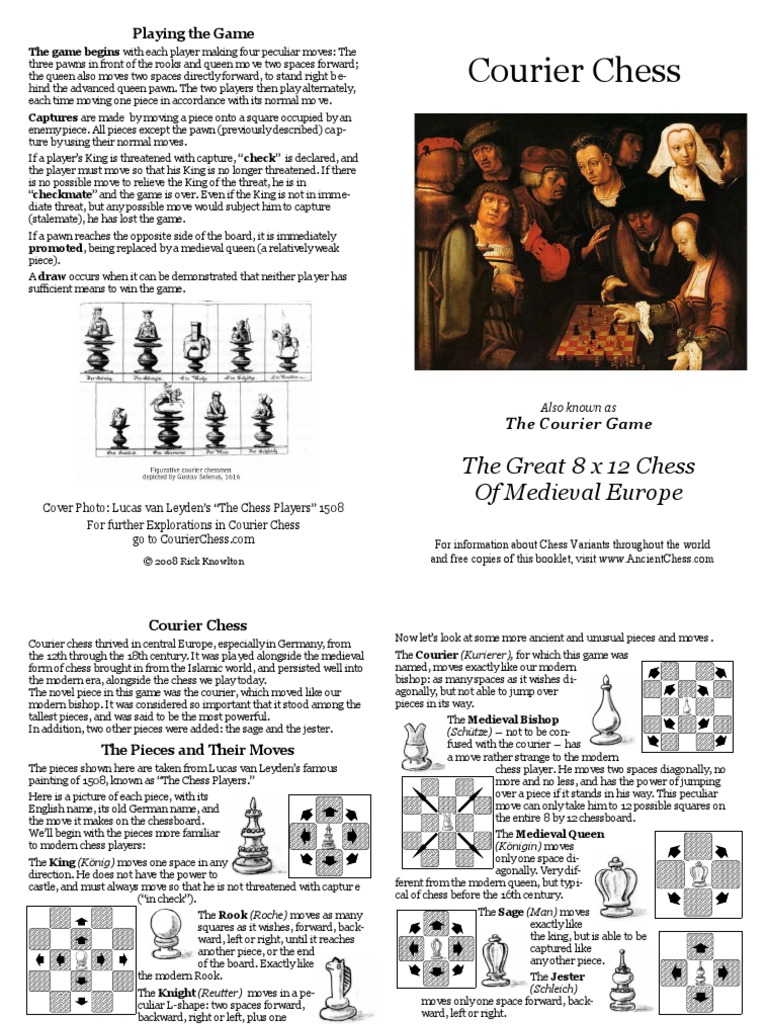 Courier Chess: The Great 8 X 12 Chess of Medieval Europe | PDF | Chess ...