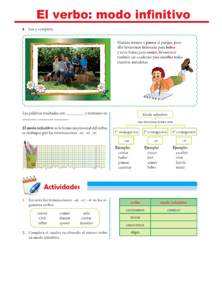 Ficha - Verbos en Infinitivo | PDF