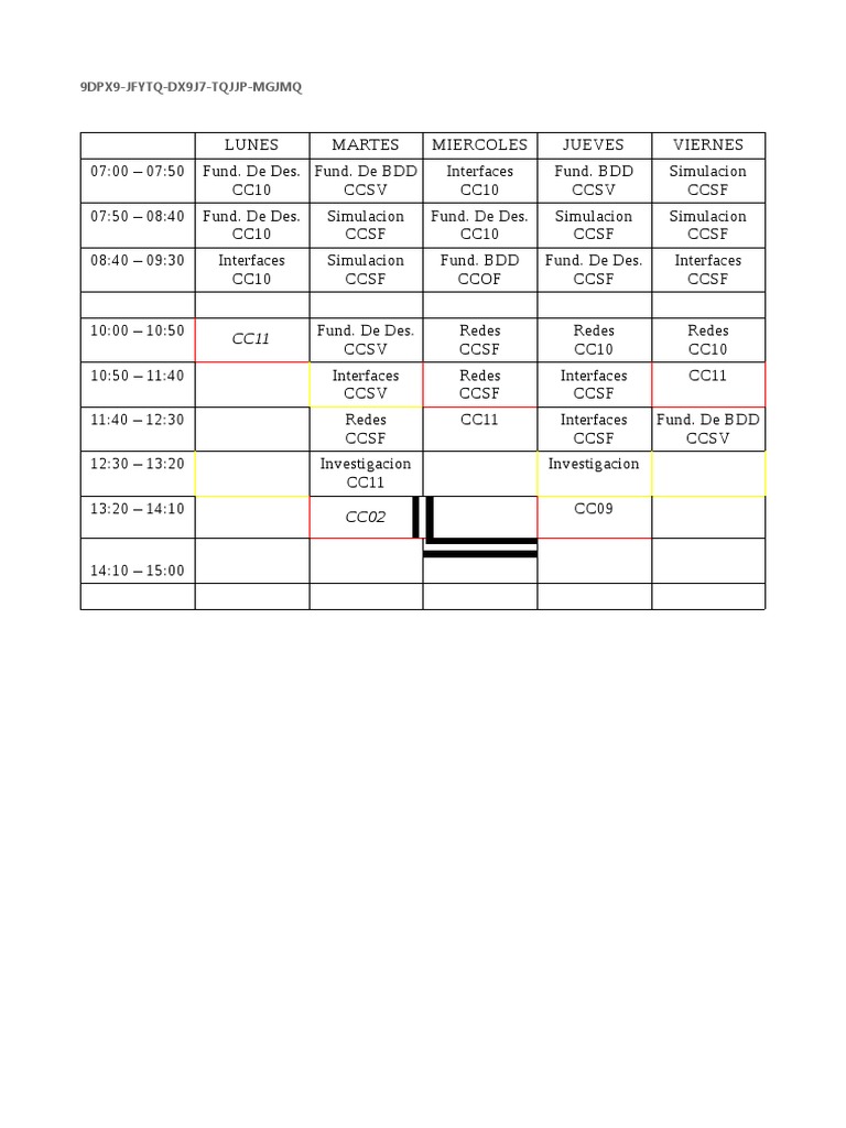 CCSF Computer Science Schedule | PDF