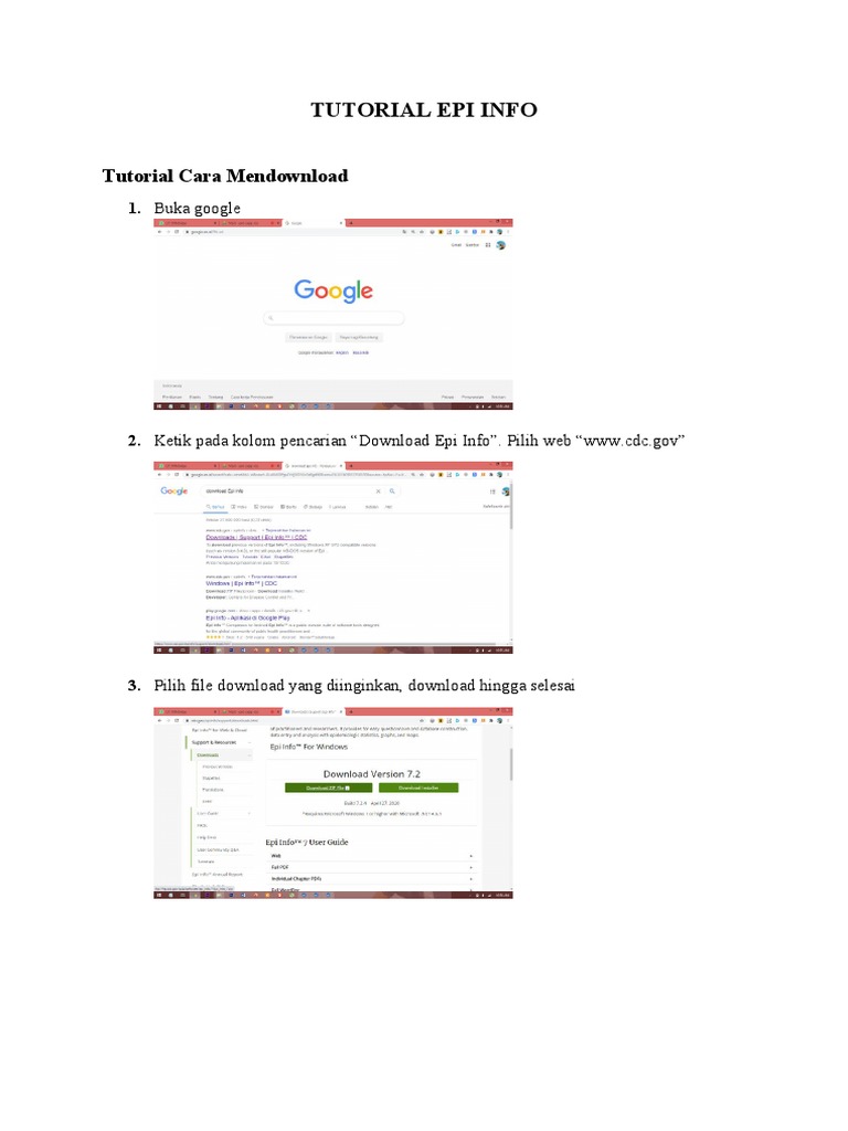 Tutorial Lengkap Epi Info 7.2 | PDF