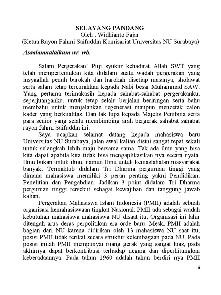 Selayang Pandang PMII UNUSA 2023 | PDF | Agama & Spiritualitas