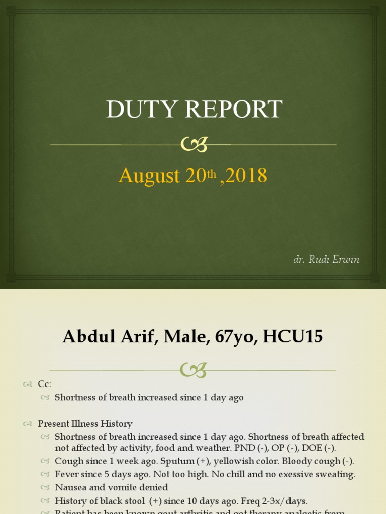 Duty Report | PDF | Rtt | Medicine