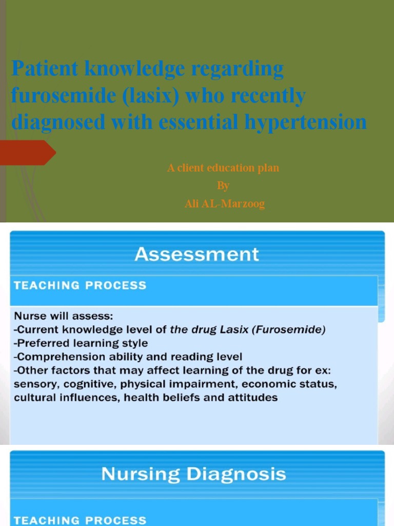 Furosemide Education for Hypertension Patients | PDF