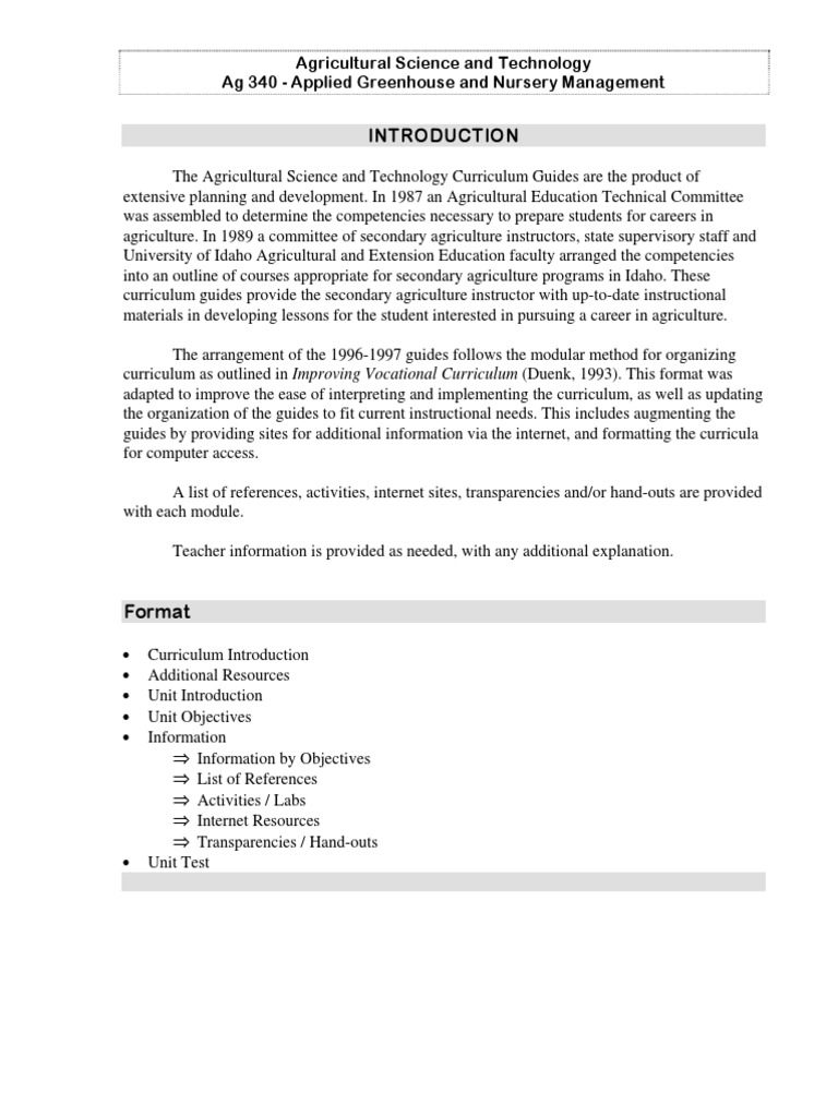 Ag 340 Applied Greenhouse Nursery Management Pdf Greenhouse Thermostat 
