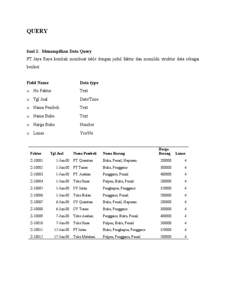 Latihan 3 QUERY | PDF
