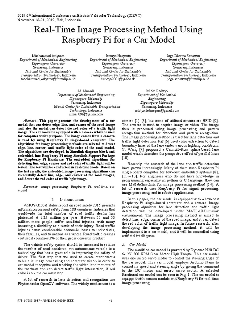 Real-Time Image Processing Method Using | Download Free PDF | Raspberry ...
