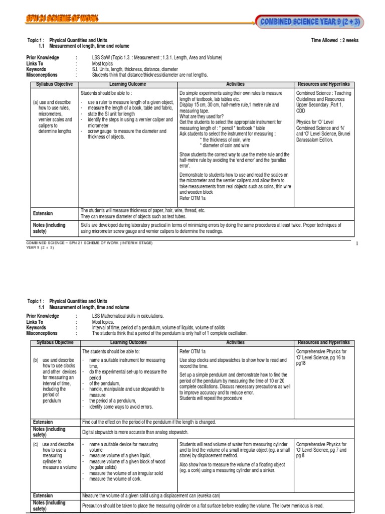 Sow Combined Science Year 9 - 2+3 Programme - v2 | PDF | Osmosis | Cell ...