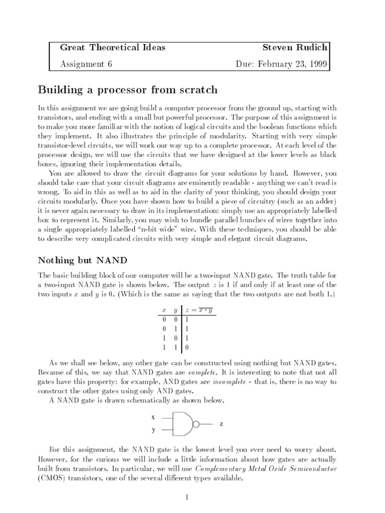 Building A Processor From Scratch | PDF | Logic Gate | Electronic Circuits
