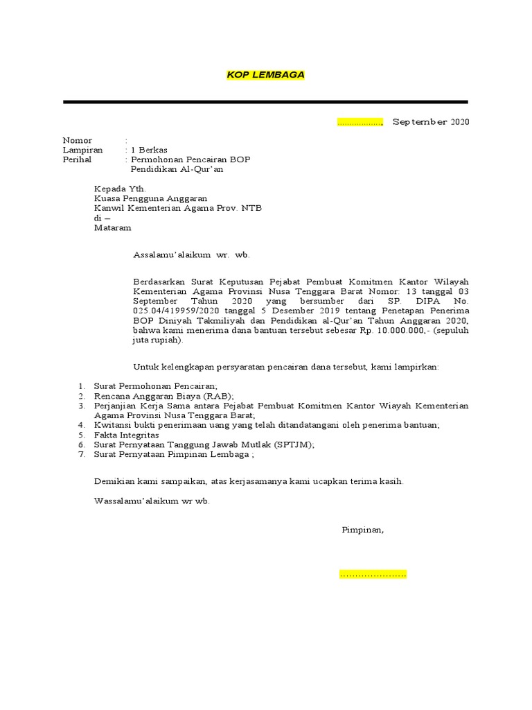 Berkas Bop TPQ 2020 | PDF