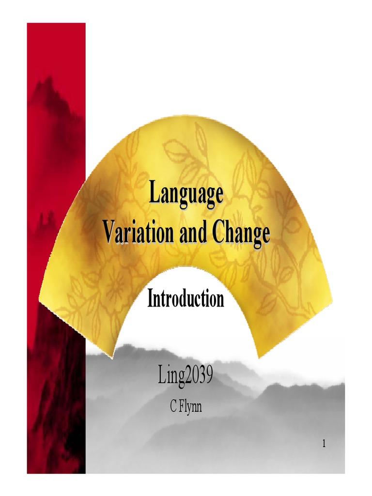 Language Variation and Change Overview | PDF | Linguistics | English ...