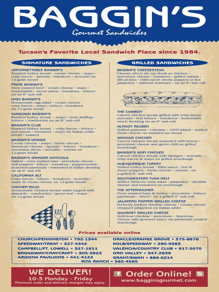 Baggins OriginalMenu Reduced | PDF | Salad | Cuisine