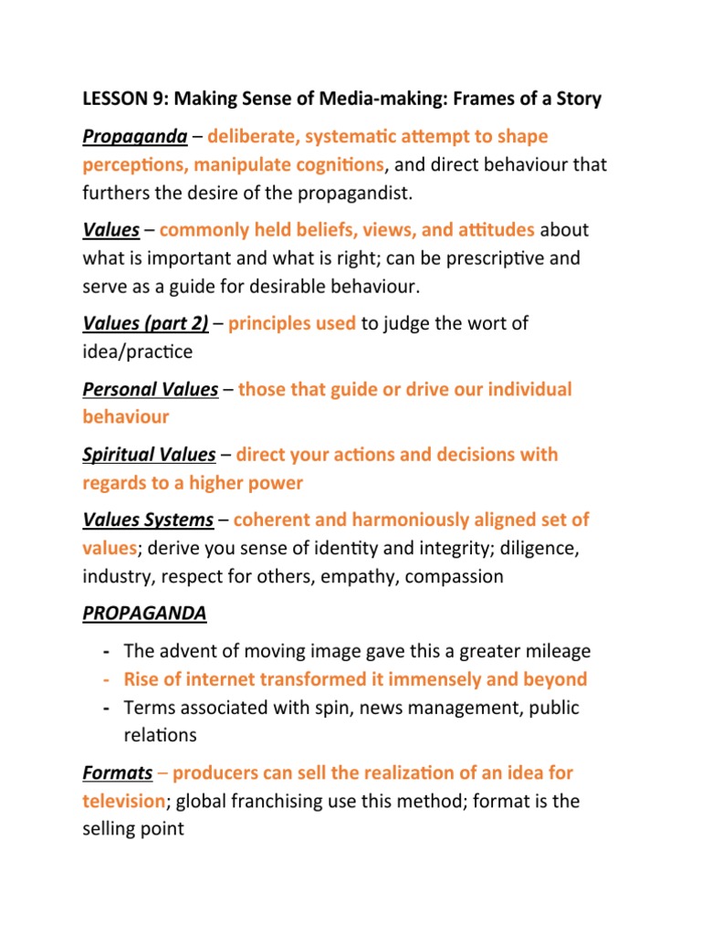 Propaganda - : LESSON 9: Making Sense of Media-Making: Frames of A ...