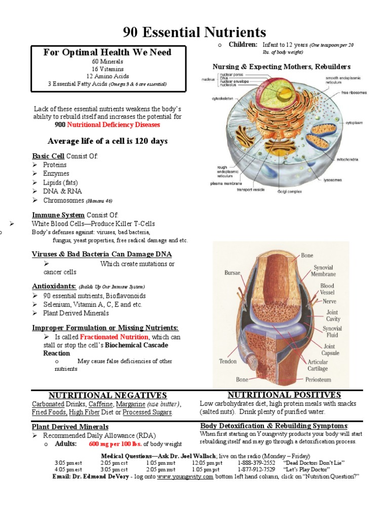 90 Essential Nutrients-Cellular Level | PDF | Nutrients | Nutrition