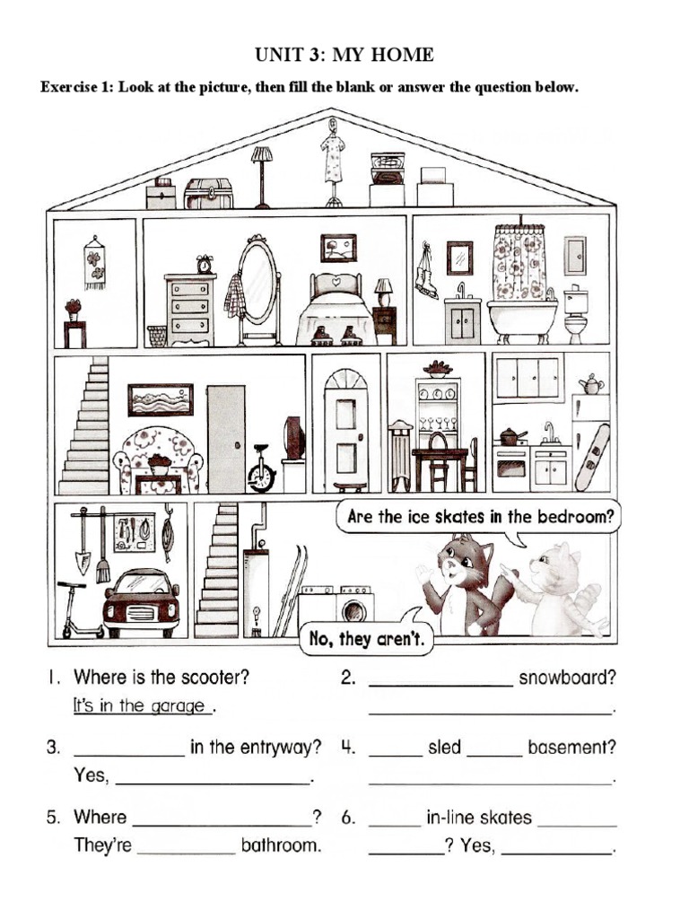 Unit 3: My Home: Exercise 1: Look at The Picture, Then Fill The Blank ...