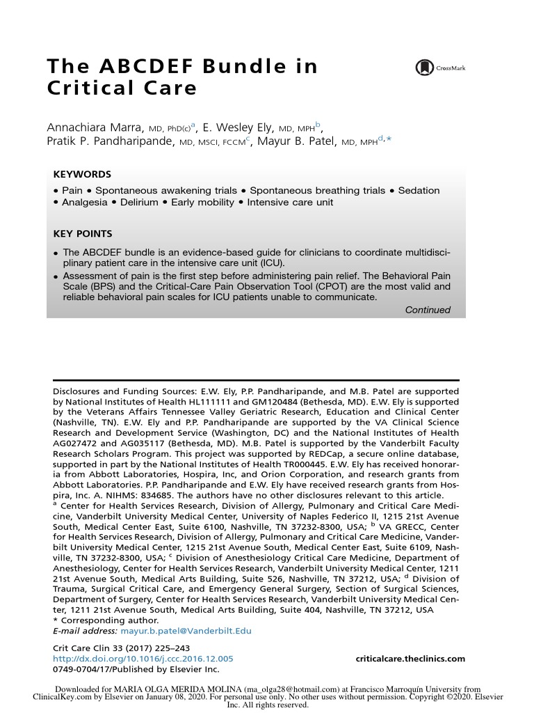 ABCDEF Critical Care | PDF | Intensive Care Unit | Intensive Care Medicine