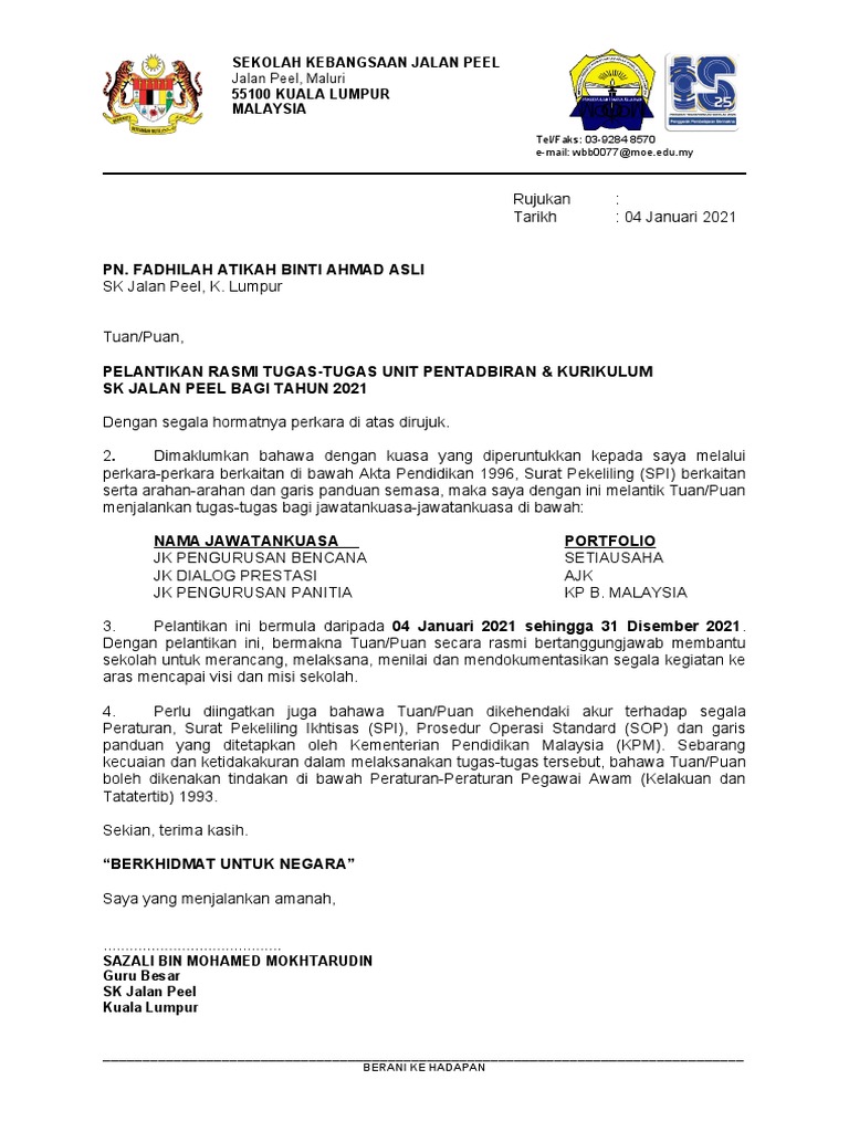 Surat Lantikan 2021 | PDF