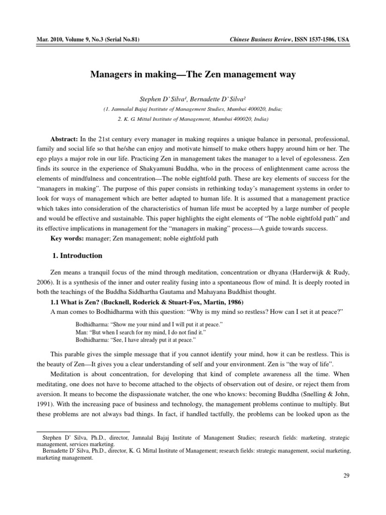 Managers in Making-The Zen Management Way | PDF | Noble Eightfold Path ...