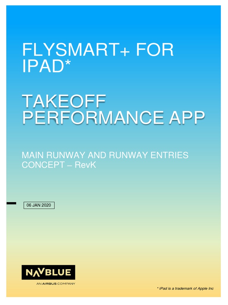 Flysmart+ For Ipad Takeoff Performance App: Main Runway and Runway ...