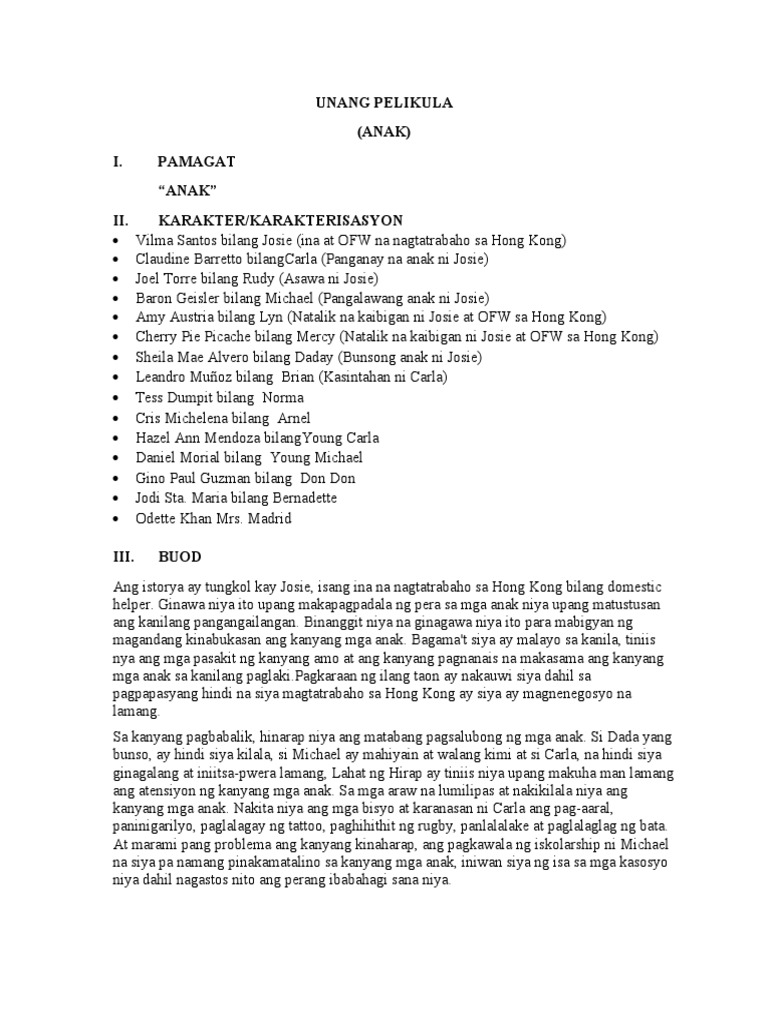 Buod NG Pelikula | PDF