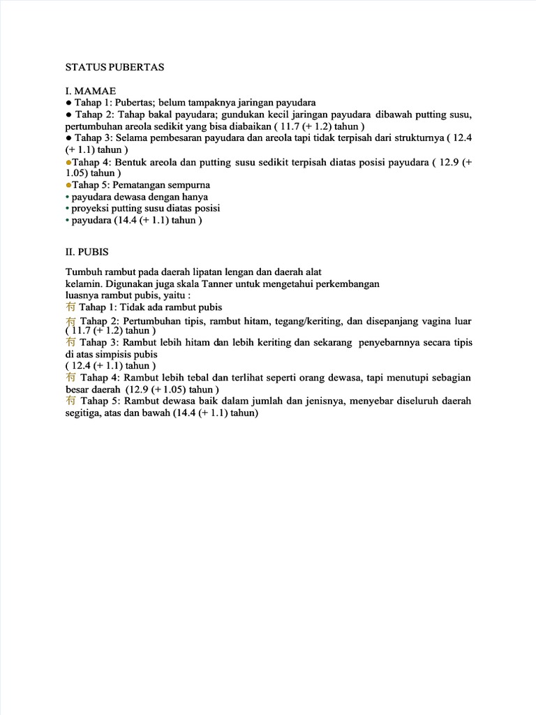 Status Pubertas | PDF | Pengembangan Diri
