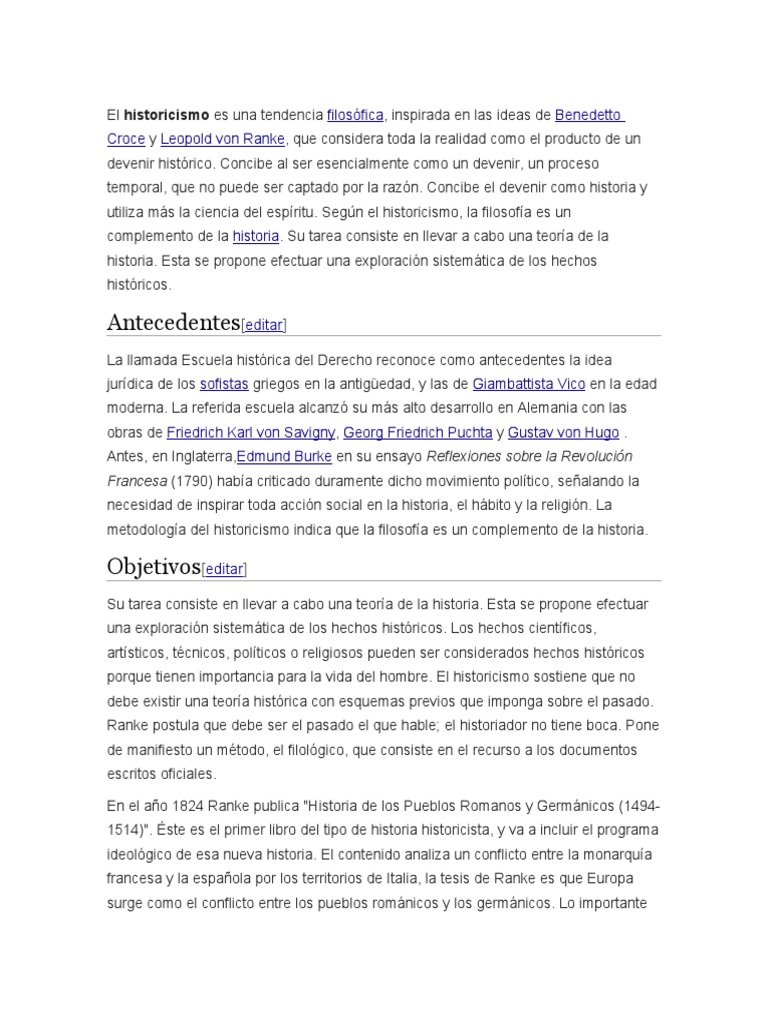HISTORICISMO | PDF | Teorías filosóficas | Science