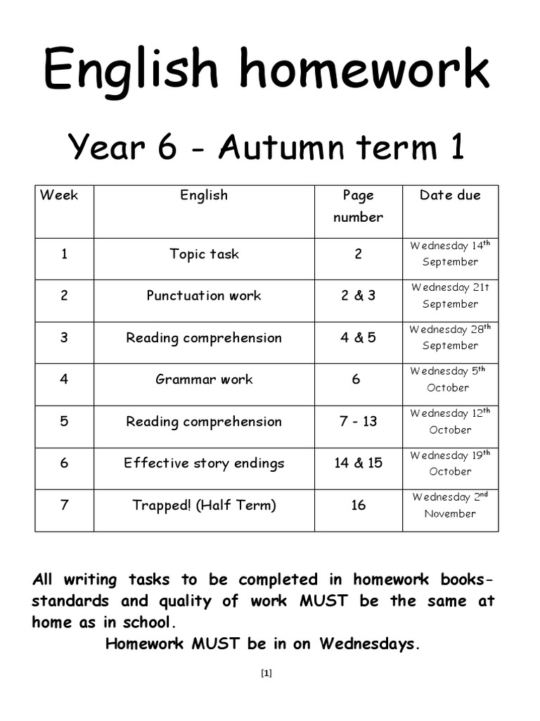 Year 6 - Autumn Term 1: English Homework | PDF | Tiger | Poaching