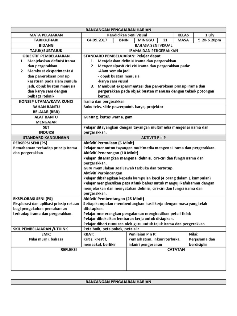 RPH Form 1 Irama | PDF