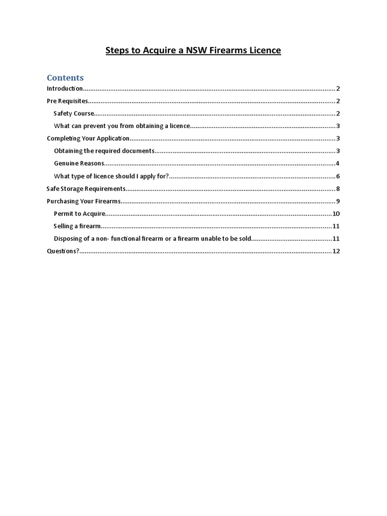 How To Get A NSW Firearms Licence | PDF | Shotgun | Semi Automatic Firearm