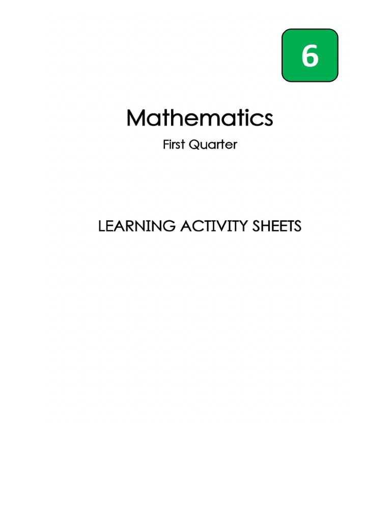 Activity Sheet in Math 6 | PDF | Multiplication | Mathematical Notation