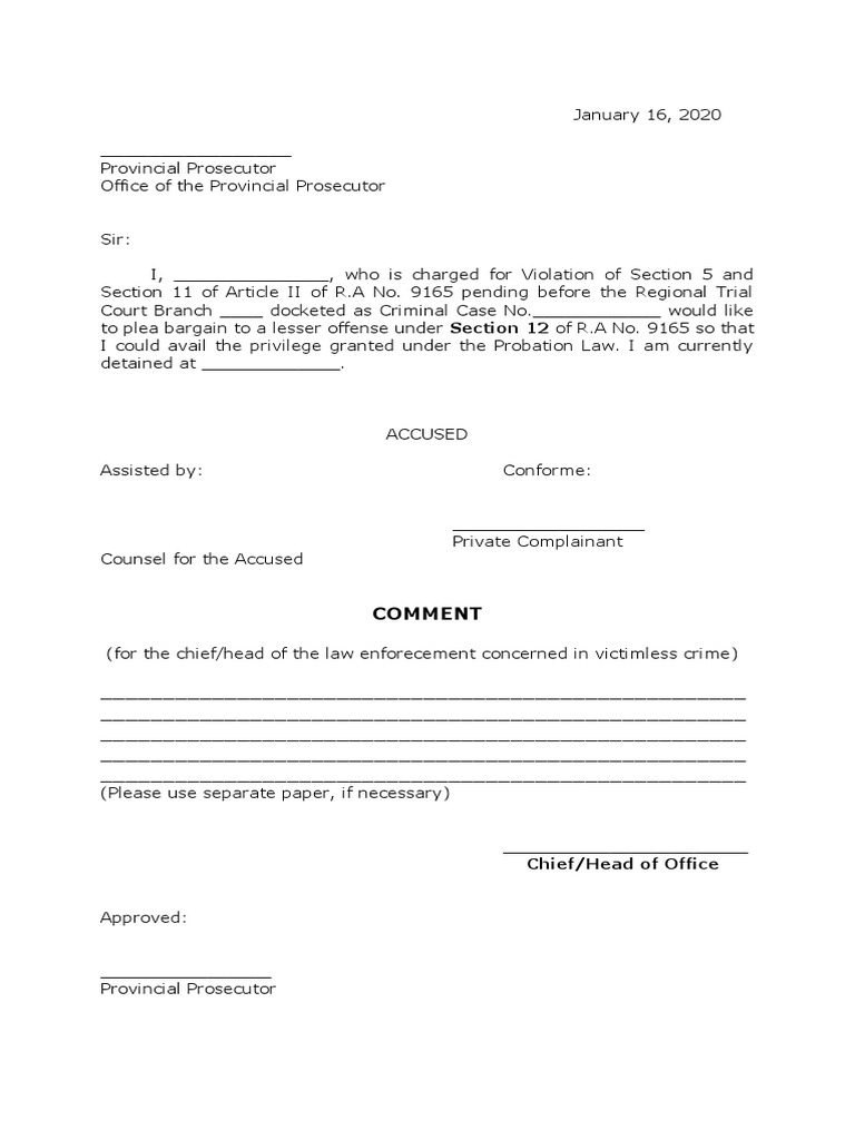 Plea Bargain Proposal | PDF