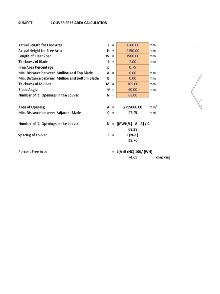 Louver Free Area Calculation | PDF | Building | Building Technology