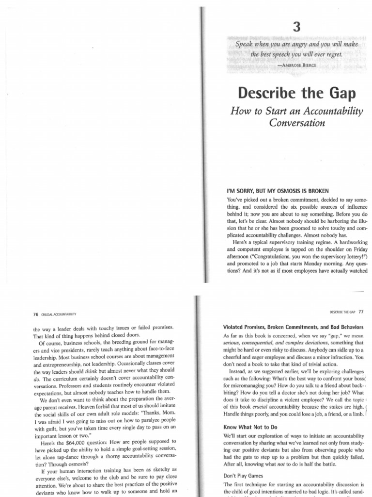 Starting Crucial Accountability Conversations | PDF | Conversation | Reason