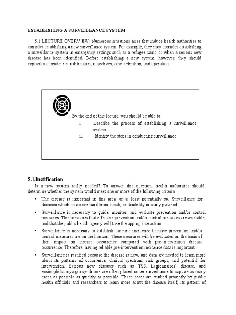 Establishing A Surveillance System1 | PDF | Surveillance | Public Health